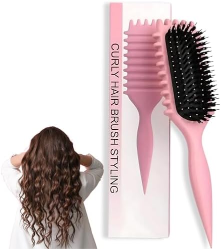 Amazon.com : Curling Brush for Curly Hair – Detangling & Defining Brush ...