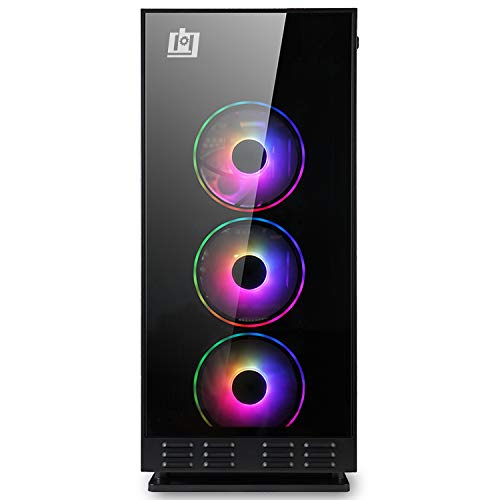 Deco Gear Mid-Tower Computer Case with 3-Sided Tinted Tempered Glass, 3 ...