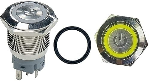 Electronic Spices 19 mm 12-24V Ring Light Self Locking Push Button ...