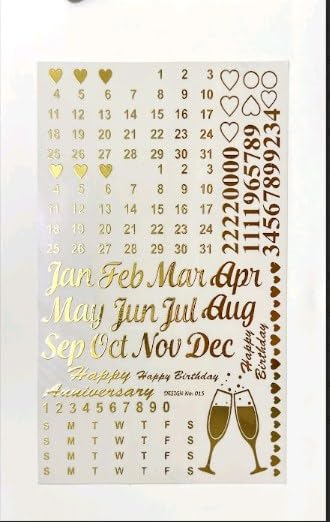 Rêvées Clive A5 Embossed Calender Pattern Sticker Premium Golden Sheet ...