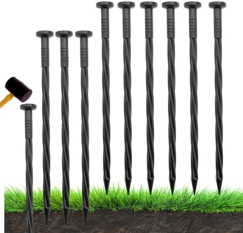 Amazon.com : 50 Pcs Spiral Landscape anchoring Spikes, 8in Edging Nails ...