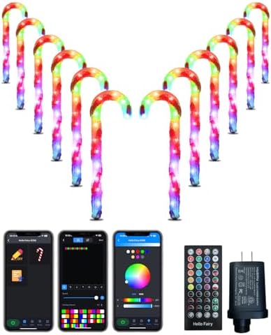 FREECUBE 6 Pack Smart Candy Cane Pathway Lights with App Remote Control ...