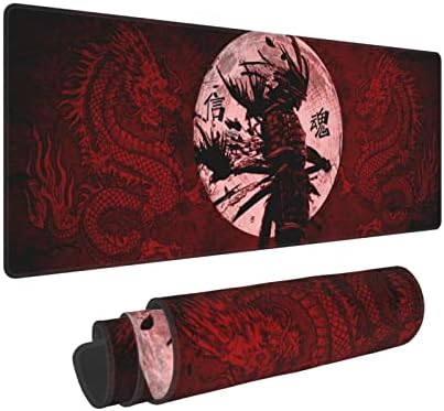Amazon.com : Japanese Samurai Cool Anime Red and Black Flower Mouse Pad ...