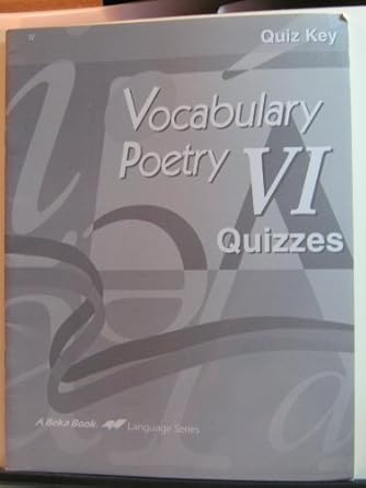 Vocabulary Poetry VI Quizzes (Quiz Key) | Amazon.com.br