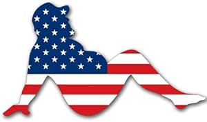 Amazon.com - Right Facing Mudflap Fat Man Shaped USA Flag Sticker ...