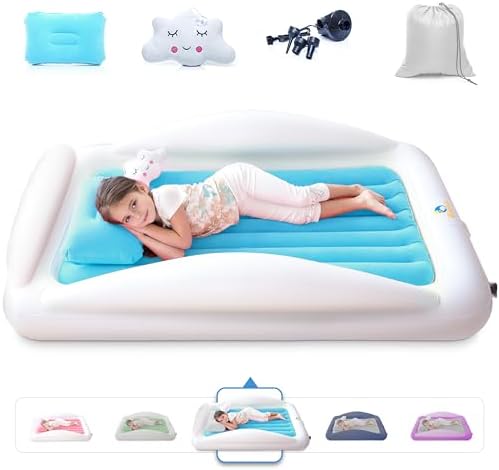 Amazon.com : hiccapop Inflatable Toddler Travel Bed with Safety Bumpers ...