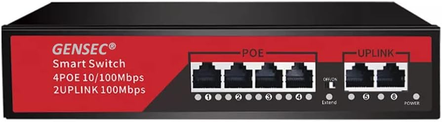 CP Plus 10 Ports Fast Ethernet with 8 PoE Ports (10/100 Mbps) & 2 ...