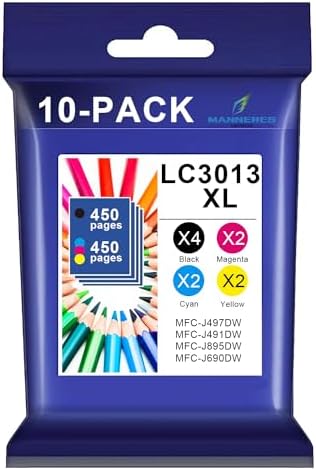 Amazon.com: LC3013 BK/C/M/Y Ink Cartridges (10-Pack, 4 Black/2 Cyan/2 ...