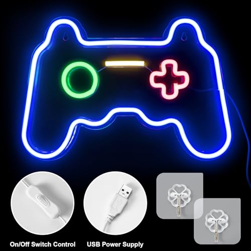 KETNET Game Neon Sign, 41x 27.5cm Gaming Neon Light Sign Powered with ...