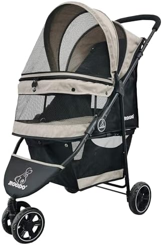 Amazon.com: ROODO 3 Wheel Pet Stroller Best Lightweight Foldable ...