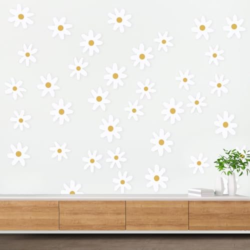Amazon.com: Daisy Flower Wall Stickers, 36 Pieces Daisy Wall Decor Boho ...