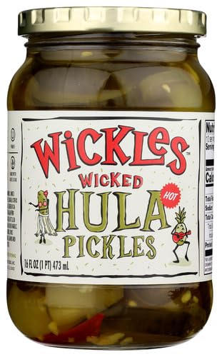 Amazon.com : W.ickles Wicked Hula Pickles 16 oz (Pack of 6) : Grocery ...