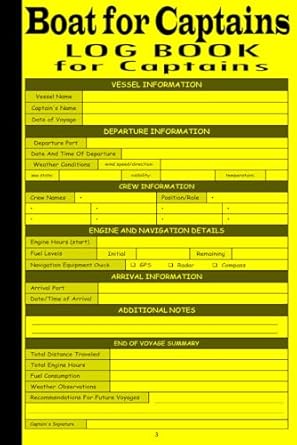 Boat Log Book for Captains: Record Voyages, Weather, and More with this ...