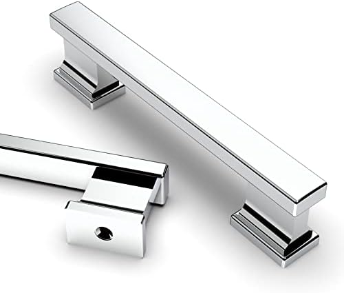 Asidrama 10 Pack 3.75 Inch(96mm) Polished Chrome Kitchen Cabinet Handles, Cabinet Pulls Kitchen ...