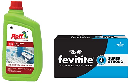Pidilite Fevitite Epoxy Adhesive, 450 G, (Black) + T16 Roff Cera Clean ...