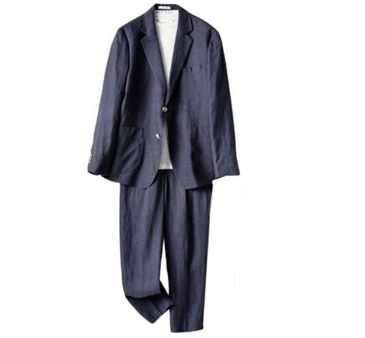 Amazon.co.jp: 綿麻 メンズセットアップスーツ 2ピース リネン 涼しい