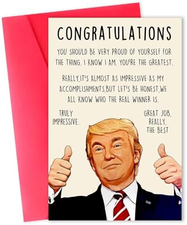 Amazon.com : ACHICGIRL Funny Trump Congratulations Card for Him Her ...