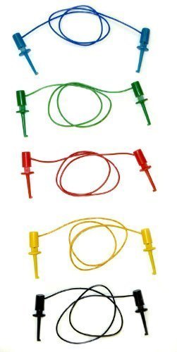 5 Piece Minigrabber to Minigrabber IC Test Lead Set (Red, Black, Blue ...
