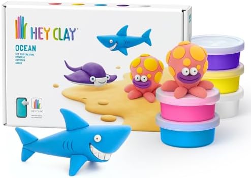 Amazon.com: HEY CLAY Colorful Modeling Air Dry Clay for Kids 6 cans ...