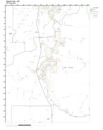 ZIP Code Wall Map of West Fork, AR ZIP Code Map Not Laminated: Amazon ...