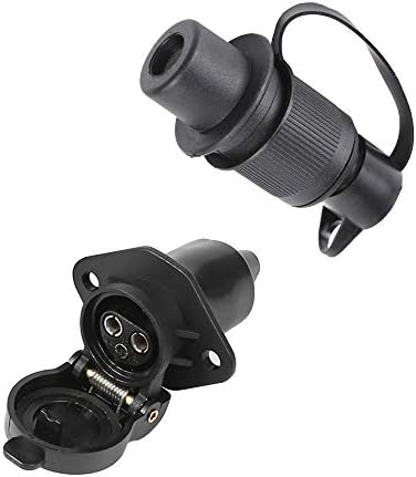 ETUKER Trailer Plug & Socket for Trailer 3 Pin, 12V Waterproof Trailer ...