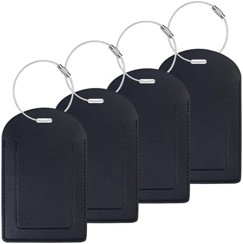 Amazon.com: Gloppie Luggage Tags 4 Pack TSA Approved Luggage Tag for Suitcase PU Leather Travel ...