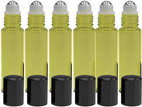 Amazon.com: 6 Pack - Empty Roll on Glass Bottles [Stainless Steel ...