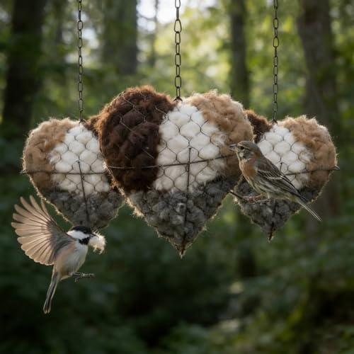 Amazon.com : Ashtae Handmade Alpaca Fiber Bird Nesting Heart, Handmade ...