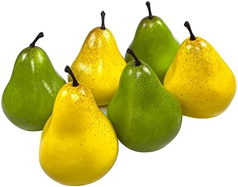 Amazon.com: Ikosora 6 Pcs Fake Pears, Artificial Yellow Pears Lifelike ...