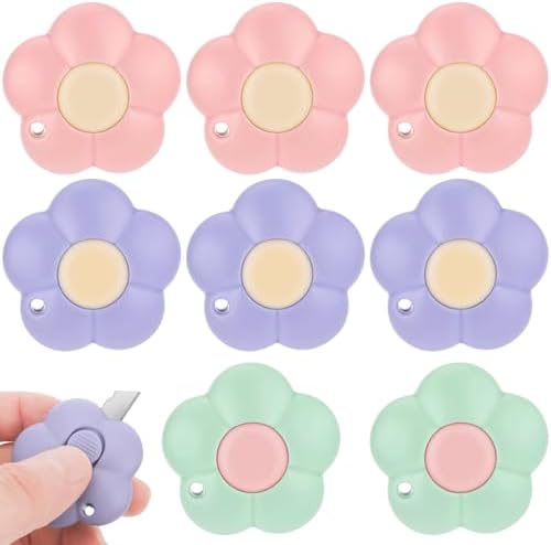 Amazon.com : 8Pcs Cute Retractable Box Cutters Flower Shaped Mini Box ...