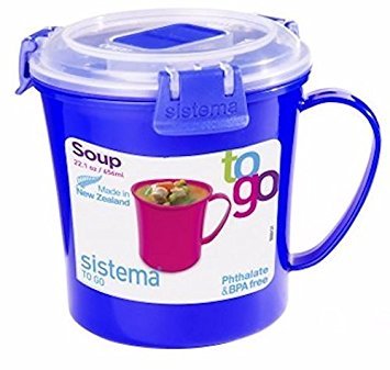 Buy Sistema Deep Blue Plastic Take Away Soup Mug To Go Lunch Cup with ...