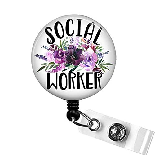 Amazon.com: SOCIAL WORKER Badge Reel, Cute Retractable Badge Holder ...
