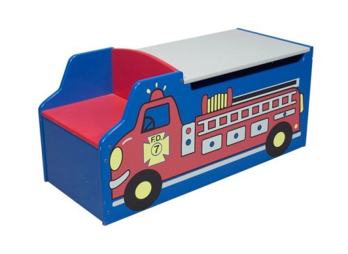 Amazon.com: Giftmark Fire Engine Toy Box With Bench