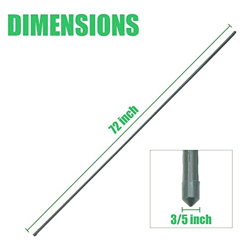 Snapklik.com : Steel Plant Stakes 6 Feet, Plastic Coated Metal Garden ...