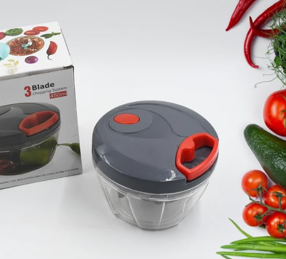 Handy Chopper 3 Sharp Blades,450ml (Grey) : Amazon.in: Home & Kitchen