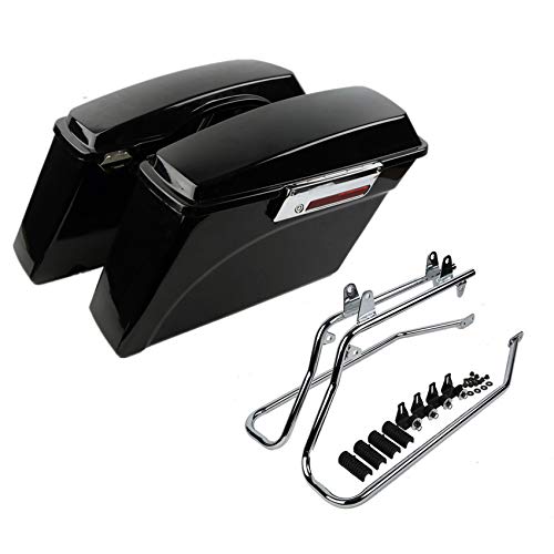 Buy SLMOTO Vivid Black Hard Saddlebags Saddle Bags W/Conversion ...