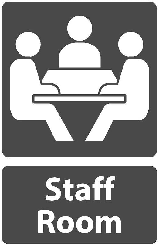 Staff room information sign grey - Self adhesive sticker (200mm x 150mm ...