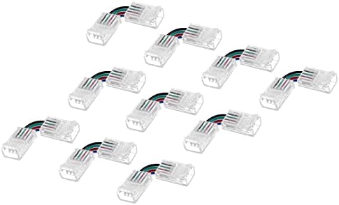 MECCANIXITY L Shape 4 Pin LED Connectors, 10mm Wide 90 Degree Angle ...