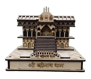 GIFTZORO Wooden Badrinath Temple Miniature | Badrinath Mandir Model ...