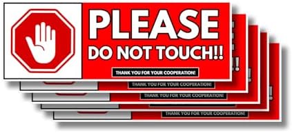 Amazon.com: Do Not Touch Warning Vinyl Sticker Signs, 5 Pack, 3 x 8 ...