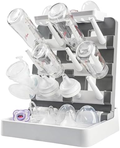 Amazon.com: Ubbi Vertical Baby Bottle Drying Rack, Countertop Drying ...