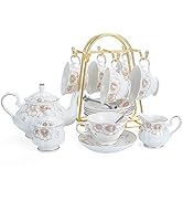 Amazon.com | CHENP.HMC Tea Set 22-Piece Porcelain Ceramic Coffee Tea ...