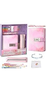 Amazon.com: WeiAlico Secret Diary with Lock for Girls, 256 Pages Girls ...