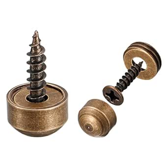 uxcell 8Pcs Decorative Screws with Caps, 9mm Dia Brass Mirror Screws ...