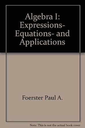 Amazon.com: Algebra I: Expressions, Equations, and Applications ...