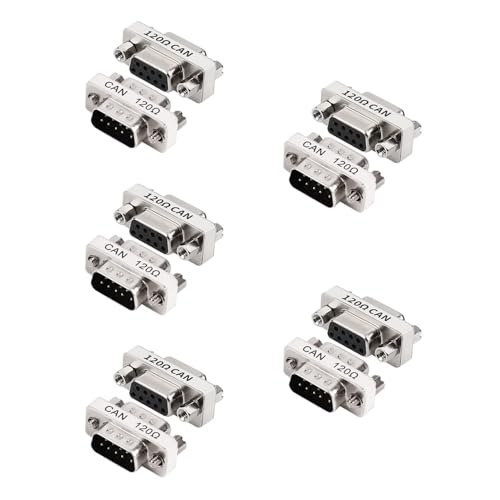 5Pair DB9 Male to Female CAN Bus Built-in 120 Ohm Terminating Resistor ...