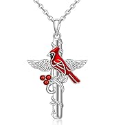 Amazon.com: Red Cardinal Bracelet for Women Sterling Silver Cross ...