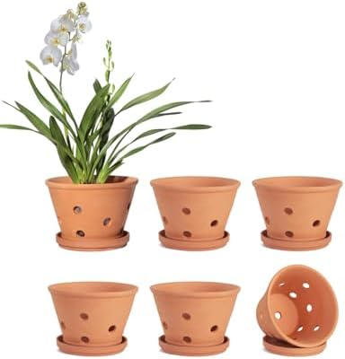 Amazon.com: vensovo 4 Inch Terracotta Orchid Pots with Holes and ...