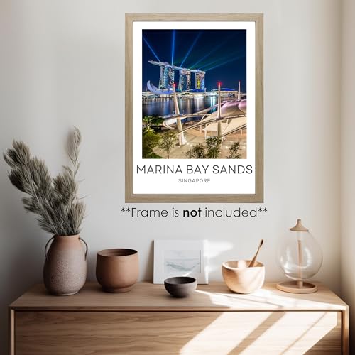 Eviepops Prints Marina Bay Sands Singapore Unframed A4 Travel Print, Photographic City ...