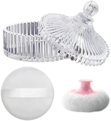 Amazon.com: 5Pcs Dusting Powder Container with Puff, 3.4 Inch Acrylic ...